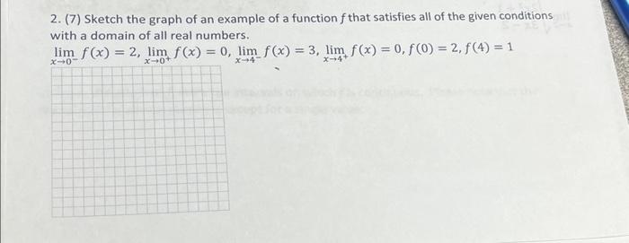 Solved 2. (7) Sketch the graph of an example of a function f | Chegg.com