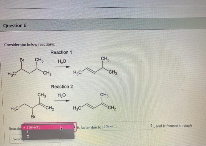 Solved Question 6 12 pts Consider the below reactions: Br | Chegg.com