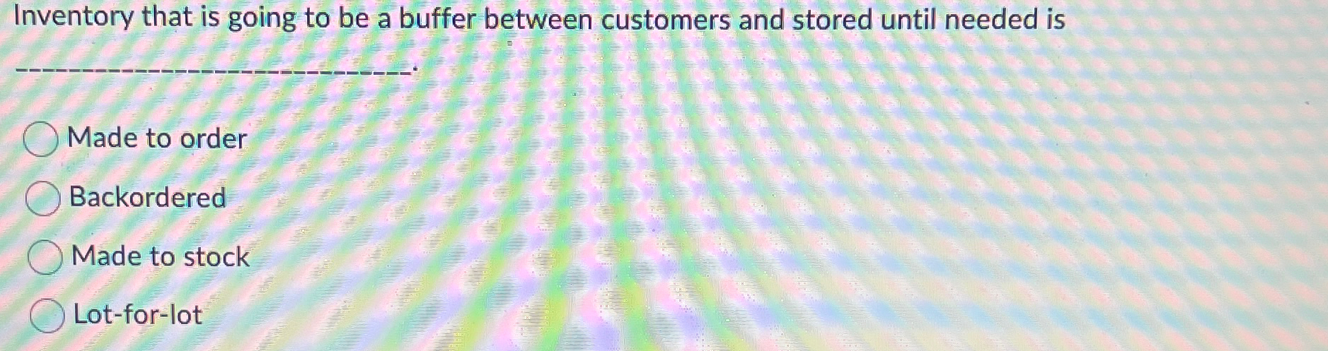 Solved Inventory that is going to be a buffer between | Chegg.com