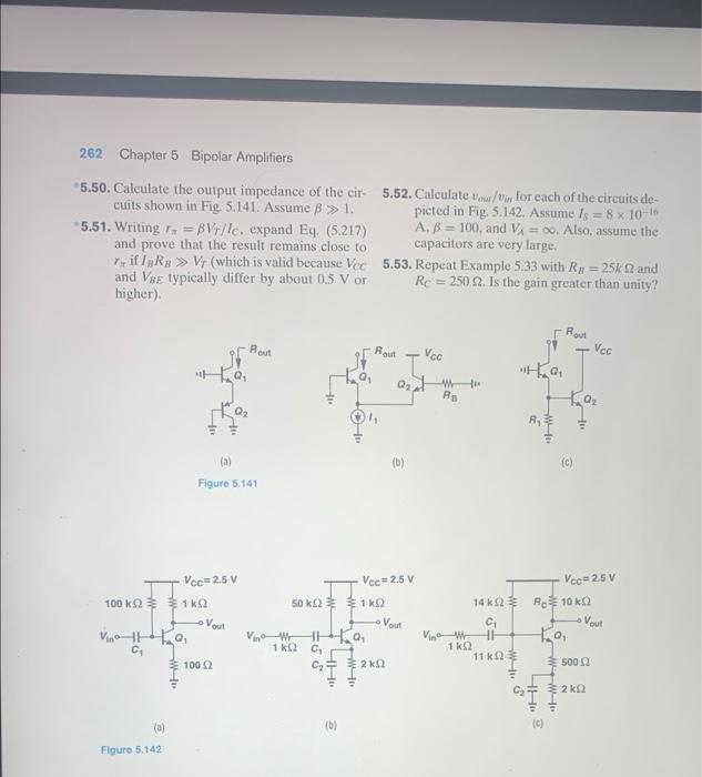 Solved 5.50. Calculate the output impedance of the cir- | Chegg.com