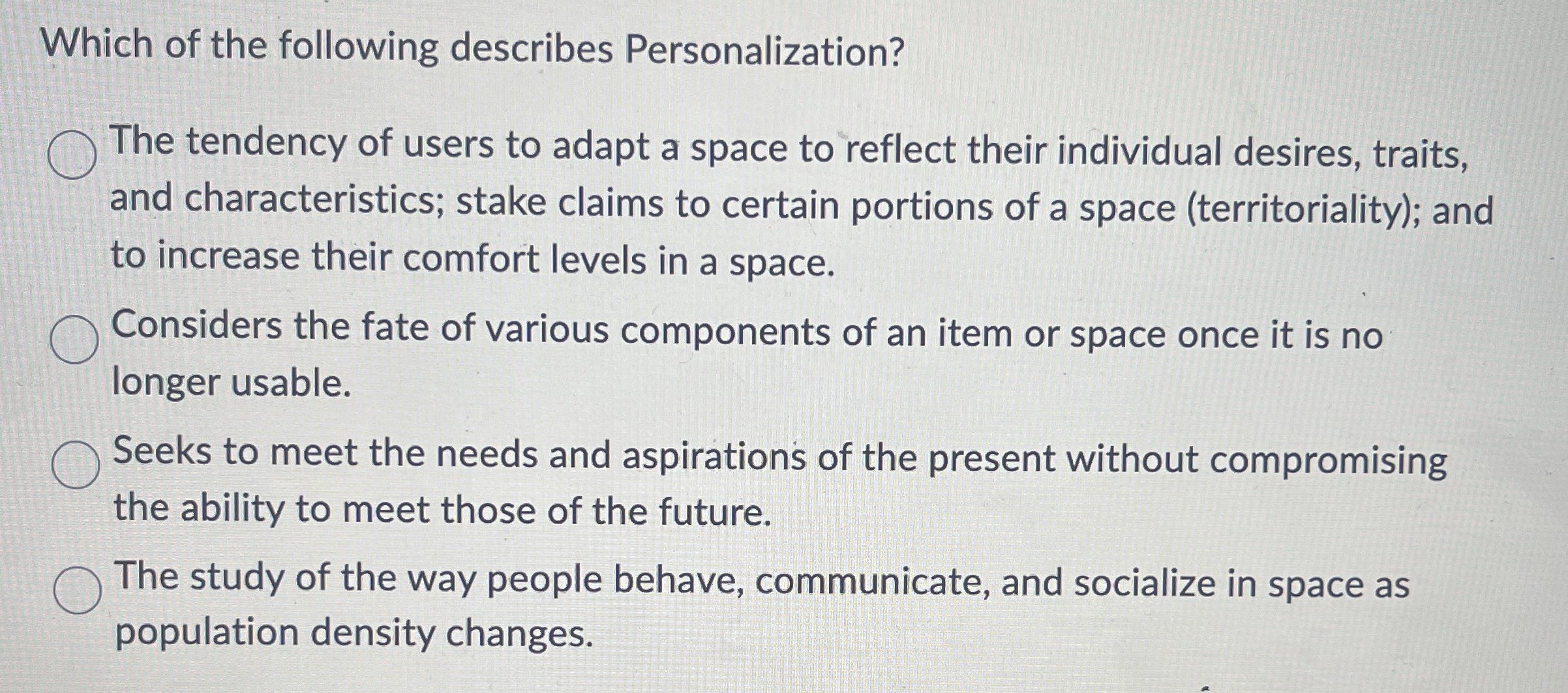 Solved Which of the following describes Personalization?The | Chegg.com