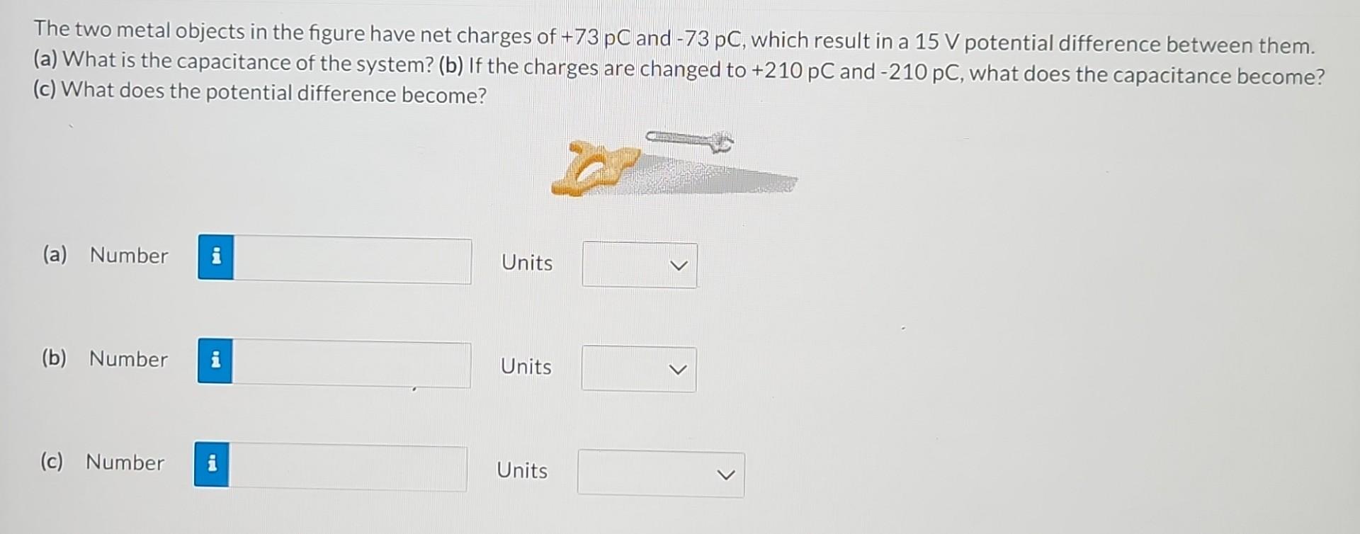 Solved The two metal objects in the figure have net charges | Chegg.com