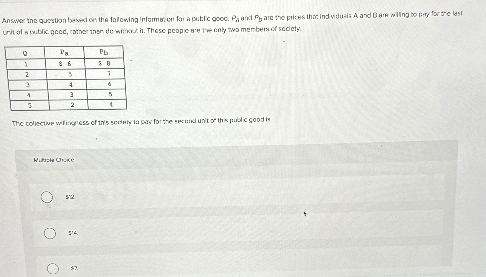 Solved Answer the question based on the following | Chegg.com