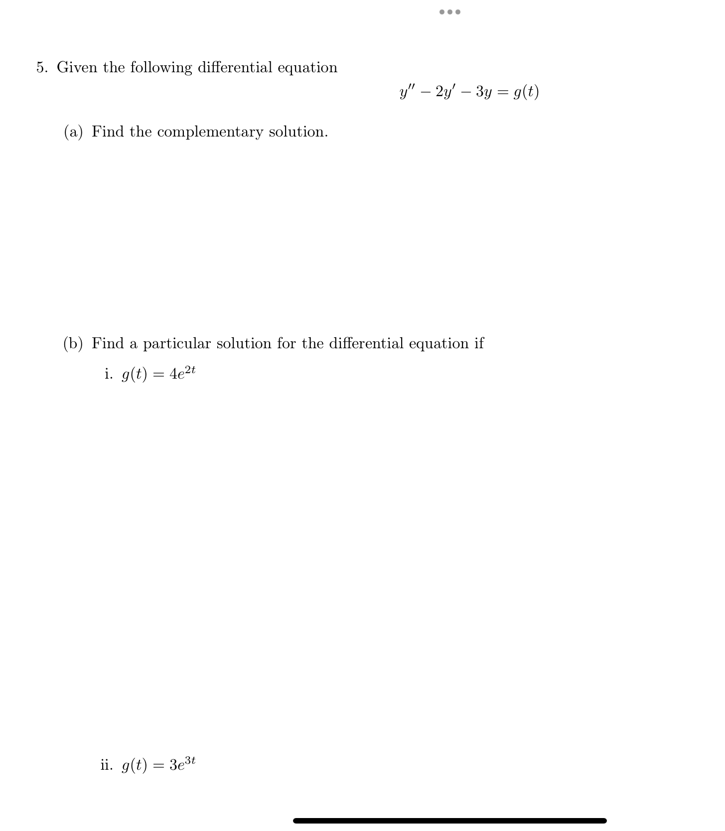 Given the following differential | Chegg.com