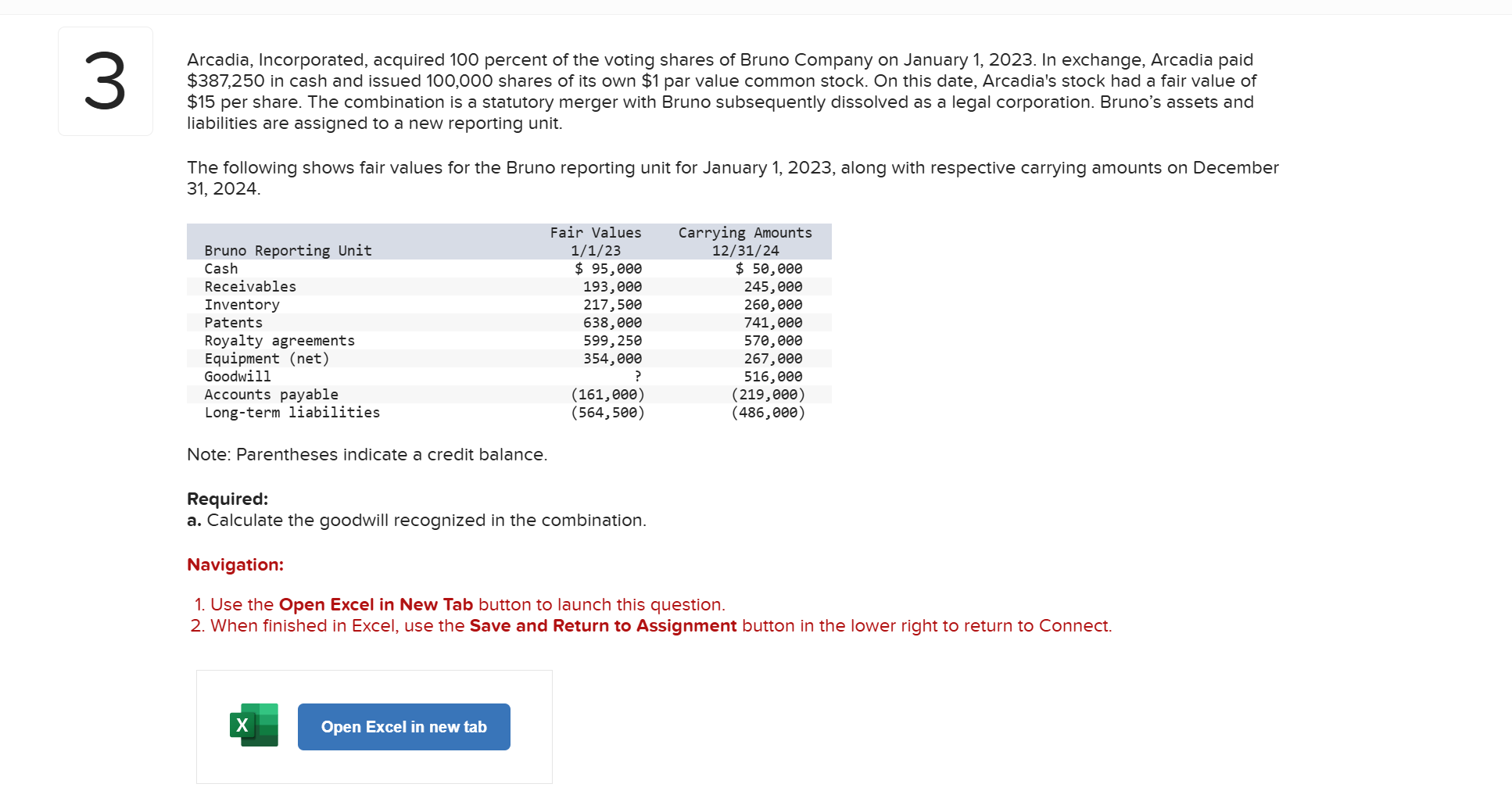 Solved Arcadia, Incorporated, acquired 100 ﻿percent of the | Chegg.com
