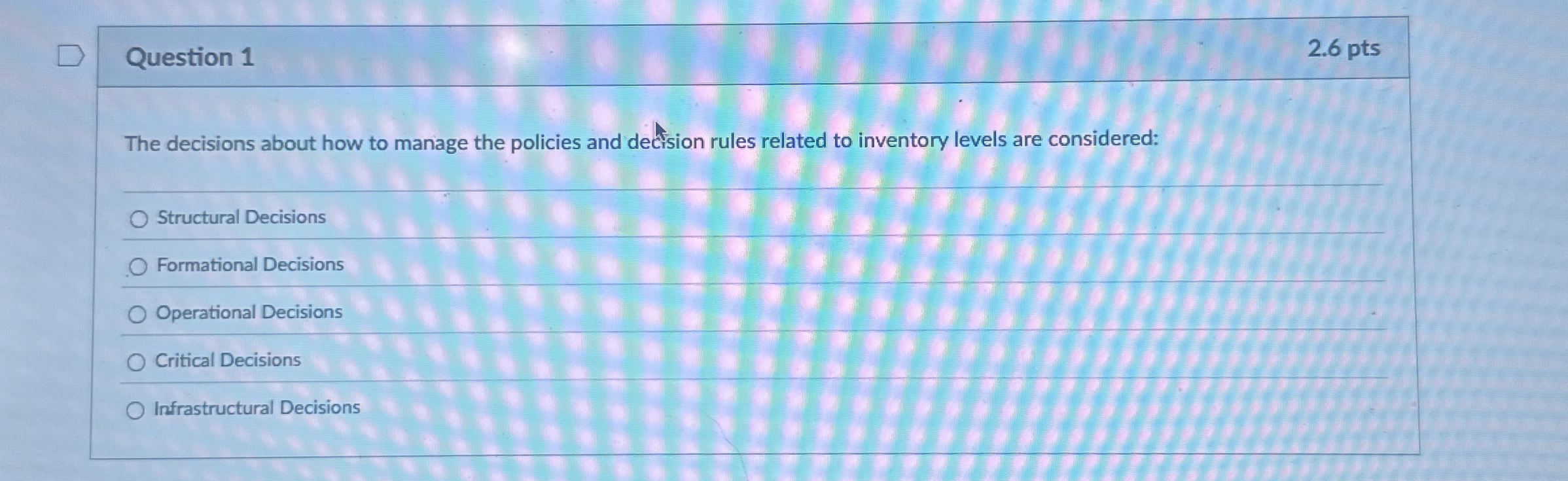 Solved Question 1The decisions about how to manage the | Chegg.com