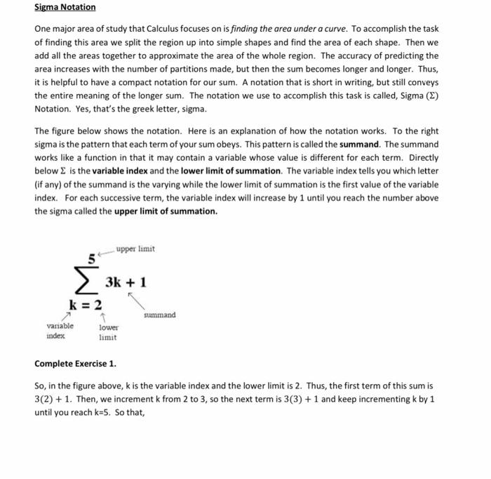 Solved 1. Consider the summation show below and identify | Chegg.com