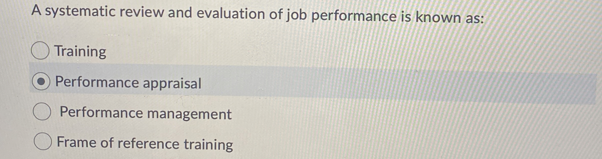 Solved A systematic review and evaluation of job performance | Chegg.com