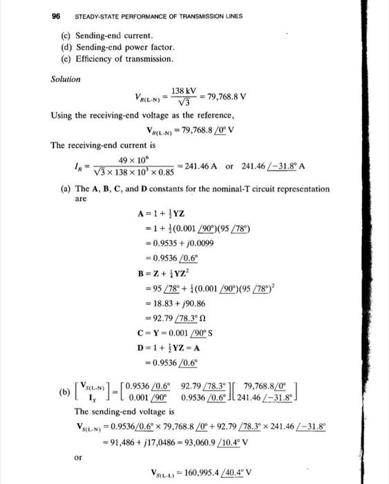 Solved EXAMPLE 2.8 A three-phase 138-kV transmission line is | Chegg.com