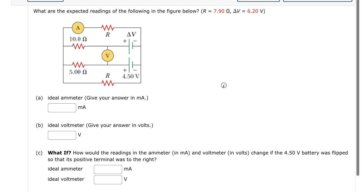Solved What are the expected readings of the following in | Chegg.com