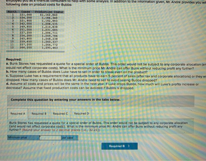 Solved Integrative Case 5-72 (Algo) Cost Estimation, CVP | Chegg.com