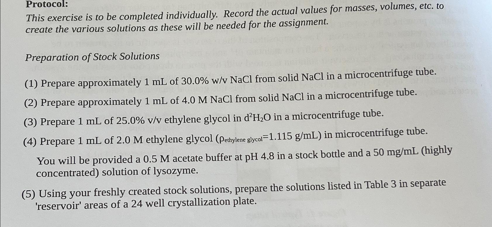 Solved Protocol:This exercise is to be completed | Chegg.com
