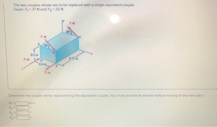 Solved The two couples shown are to be replaced with a | Chegg.com