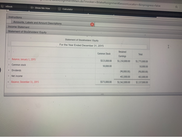 Instructions Accounts, Labels and Amount Descriptions | Chegg.com