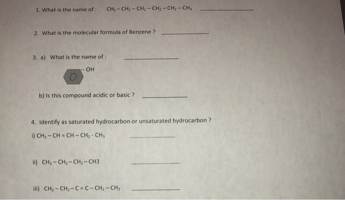 Solved 1. What is the name of : CH3-CH2-CH2- CH2-CH2- CH3 2. | Chegg.com
