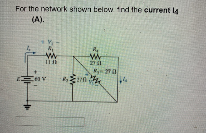 Solved For the network shown below, find the current 14 (A). | Chegg.com