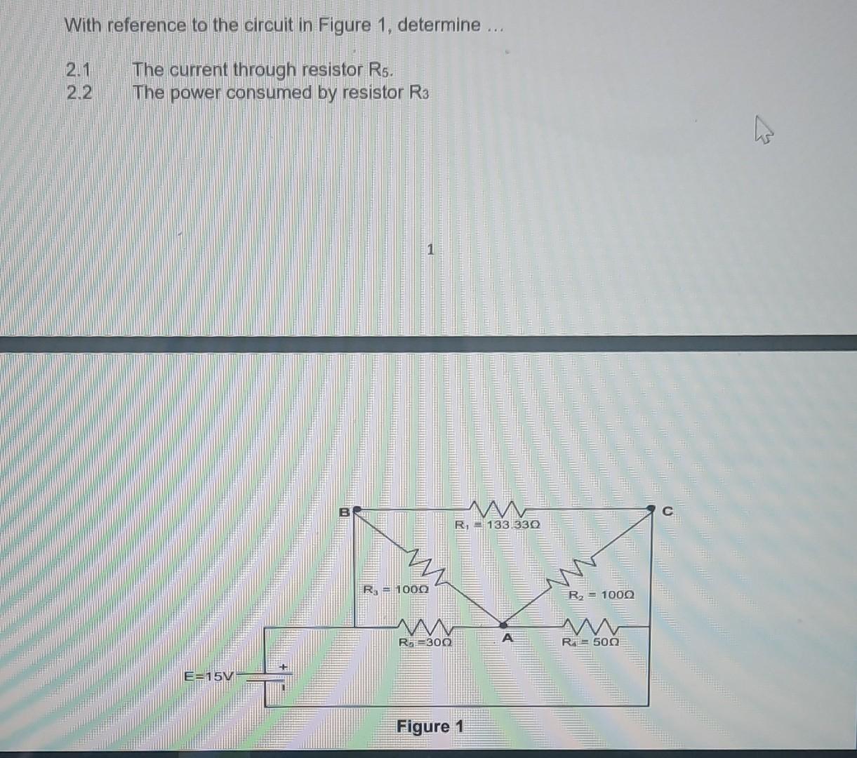 Solved With reference to the circuit in Figure 1, determine | Chegg.com