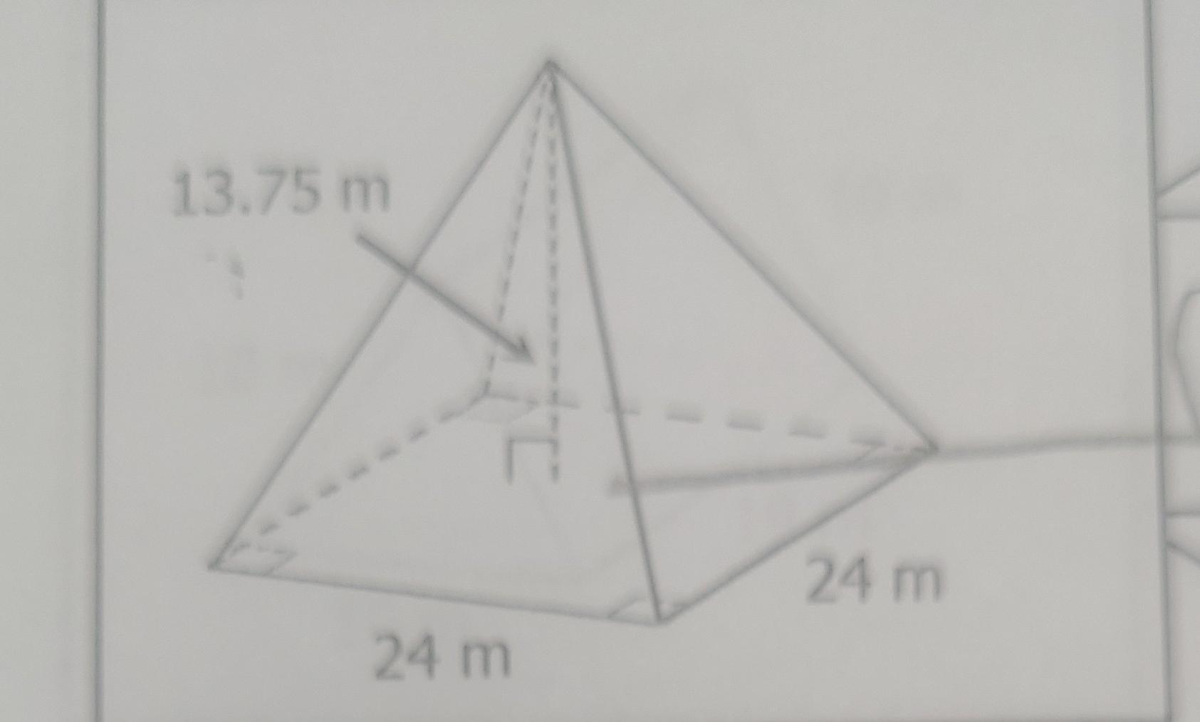 Solved Please find the surface area of this Pyramid | Chegg.com