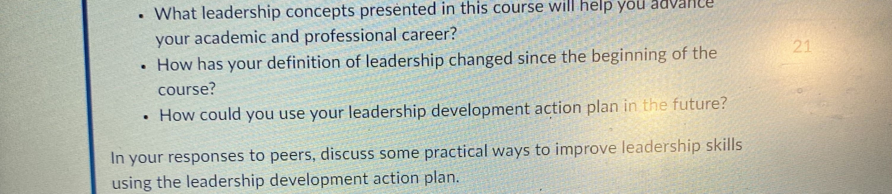 Solved What leadership concepts presented in this course | Chegg.com