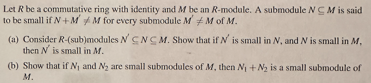 Solved Let R ﻿be a commutative ring with identity and M ﻿be | Chegg.com