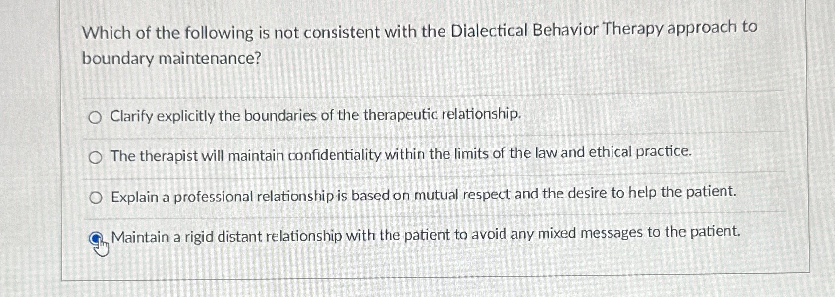 Solved Which of the following is not consistent with the | Chegg.com