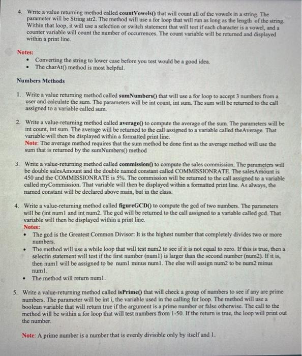 Solved Obiectives: A. To create void and value returning | Chegg.com