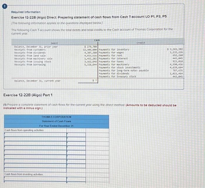 Solved Required Information Exercise 12-22B (Algo) Direct: | Chegg.com