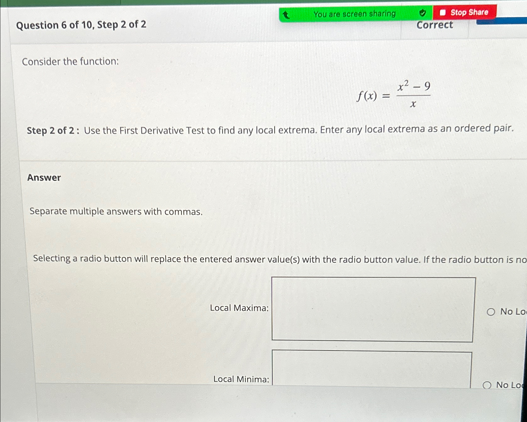 Solved Question 6 ﻿of 10, ﻿Step 2 ﻿of 2You are screen | Chegg.com