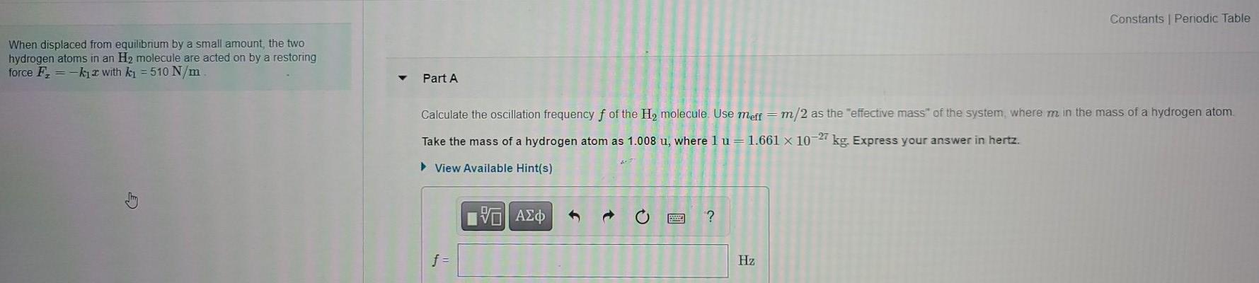 Solved Constants | Periodic Table When displaced from | Chegg.com