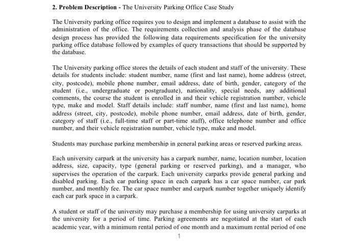Solved 2. Problem Description - The University Parking | Chegg.com Solved 2. Problem Description - The University Parking | Chegg.com