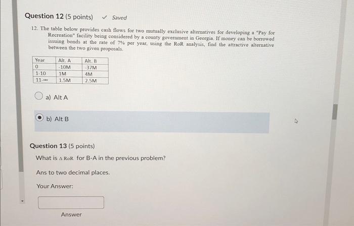 Solved Question 12 (5 points) Saved 12. The table below | Chegg.com Solved Question 12 (5 points) Saved 12. The table below | Chegg.com