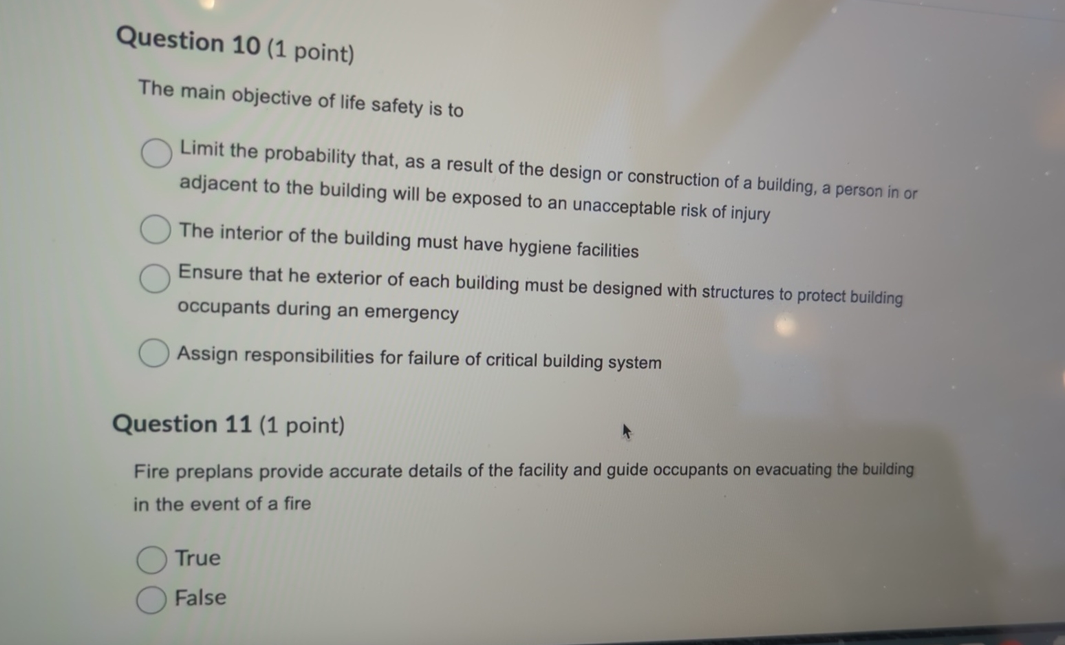 Solved Question 10 (1 ﻿point)The main objective of life | Chegg.com