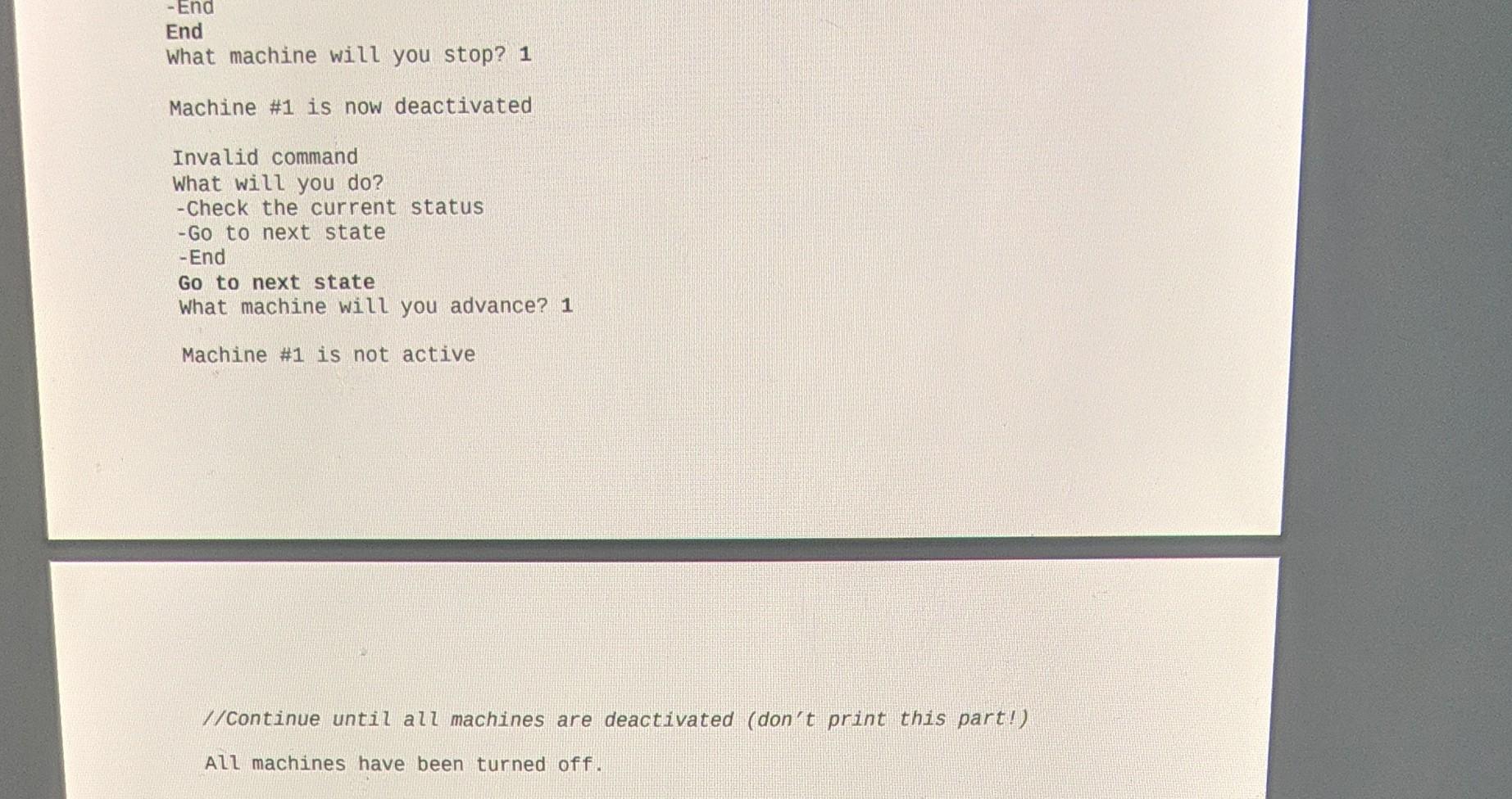 Solved The machine has shut down. Assignment 7B: Multiple | Chegg.com