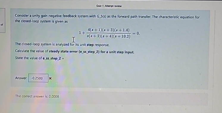 Solved Consider a unity gain negative feedback system with | Chegg.com
