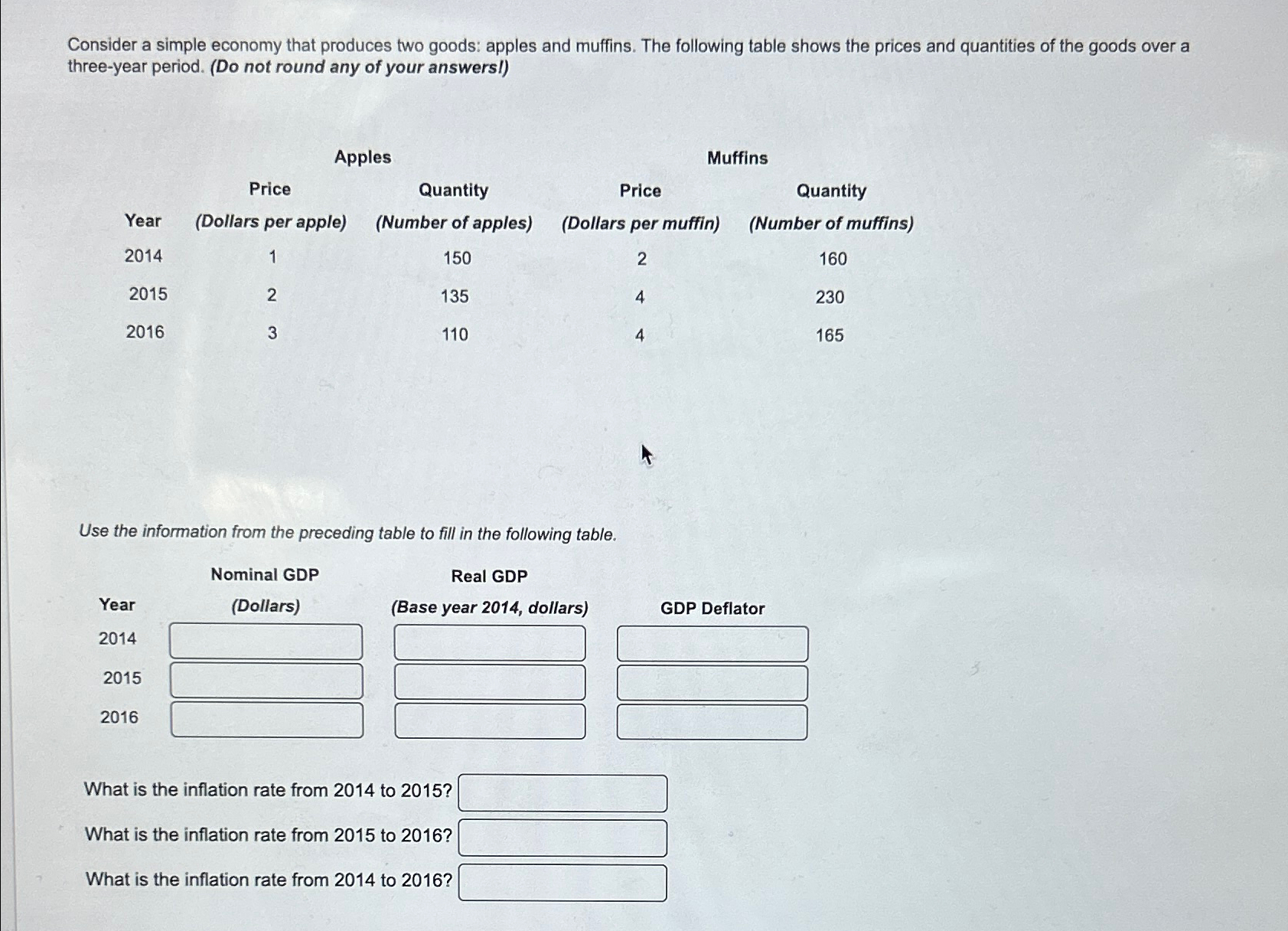 Solved Consider a simple economy that produces two goods: | Chegg.com
