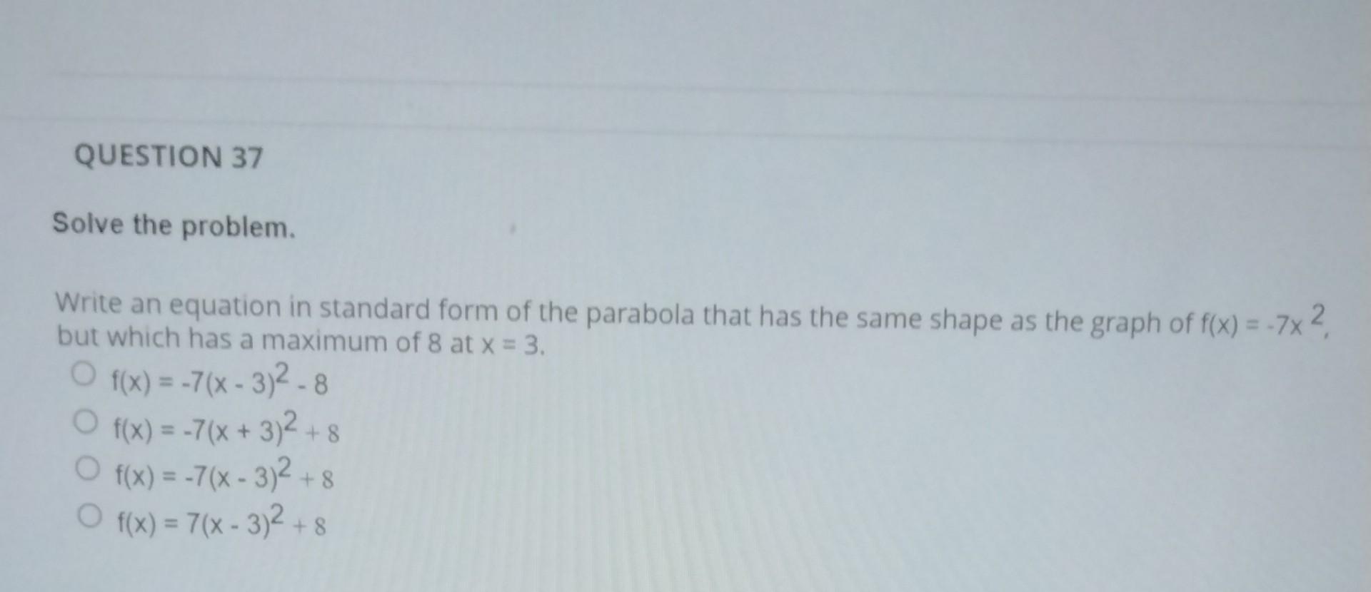 Solved Solve the problem. Write an equation in standard form | Chegg.com