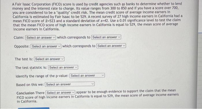 Solved A Fair Isaac Corporation (FICO) score is used by | Chegg.com