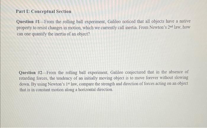 Solved Part I: Conceptual Section Question #1_From the | Chegg.com
