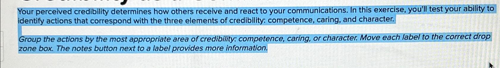 Solved Your perceived credibility determines how others | Chegg.com