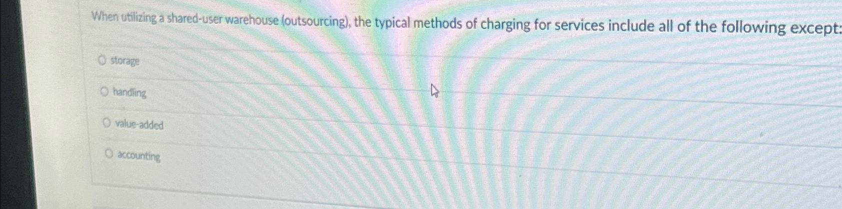 Solved When utilizing a shared-user warehouse (outsourcing), | Chegg.com