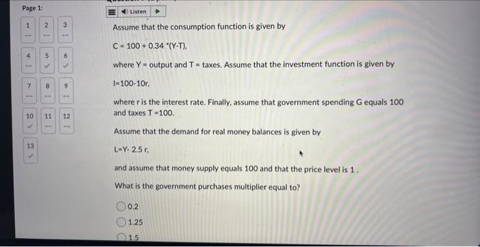 Solved Assume that the consumption function is given by | Chegg.com