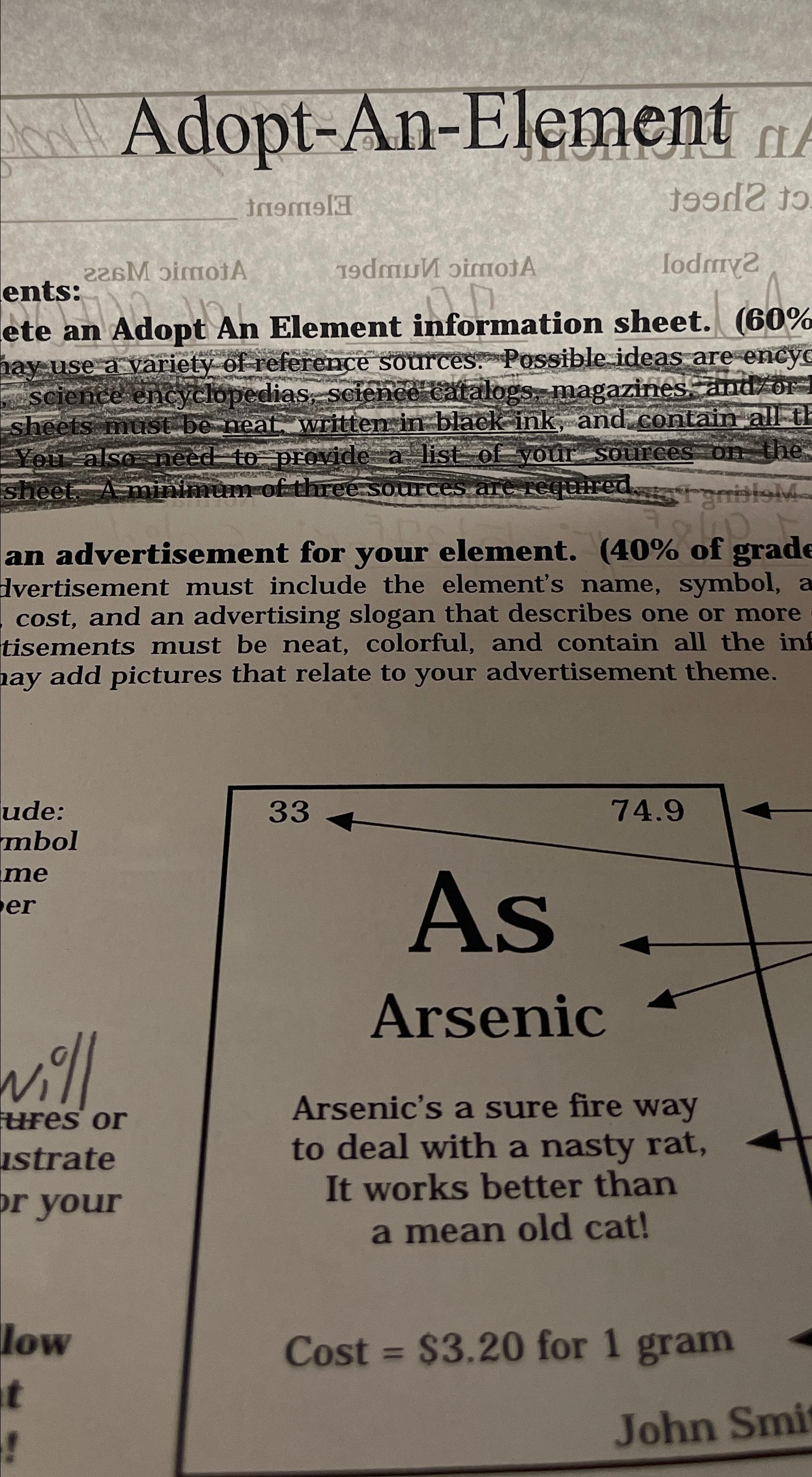 Solved Adopt-An-Elementјээнlе งэents:T9dmuK jimotAIodmvezas | Chegg.com