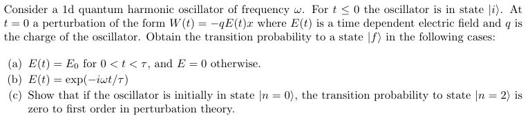 Solved Consider a 1d ﻿quantum harmonic oscillator of | Chegg.com