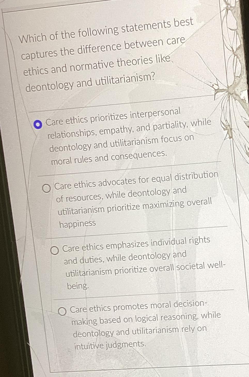 Solved Which of the following statements best captures the | Chegg.com