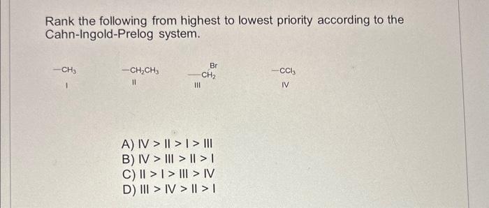 Solved Rank the following from highest to lowest priority | Chegg.com