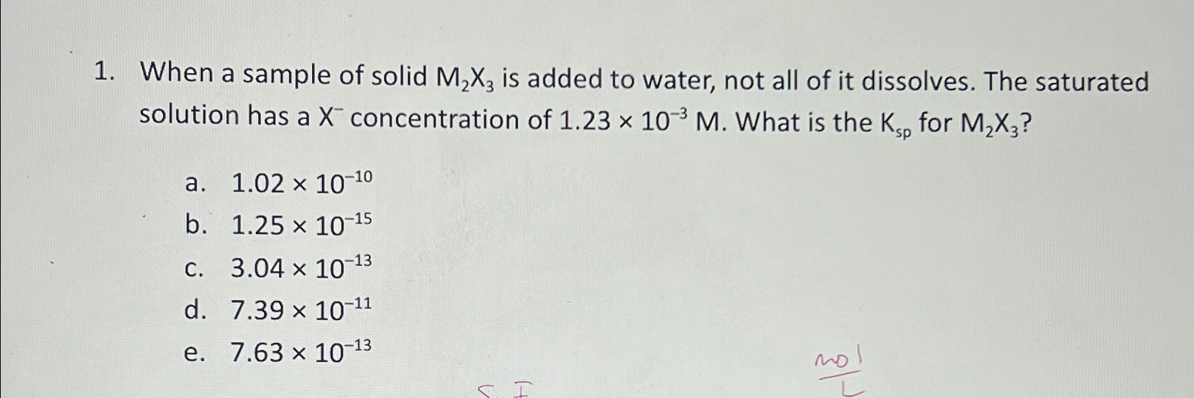 Solved When a sample of solid M2x3 ﻿is added to water, not | Chegg.com