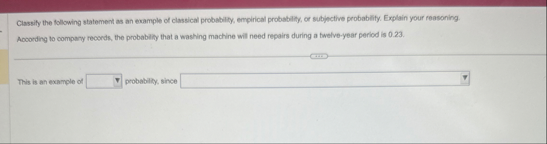 Solved Classify the following statement as an example of | Chegg.com