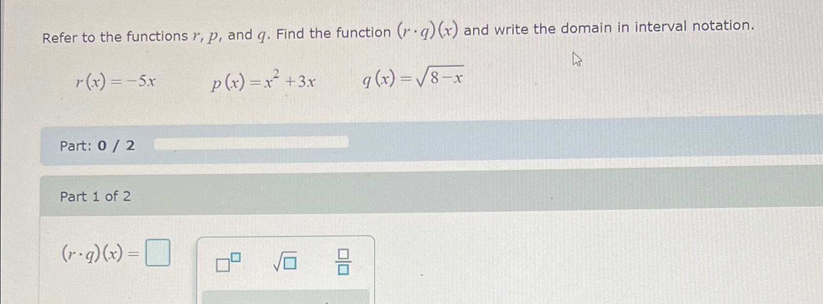 Solved Refer to the functions r,p, ﻿and q. ﻿Find the | Chegg.com