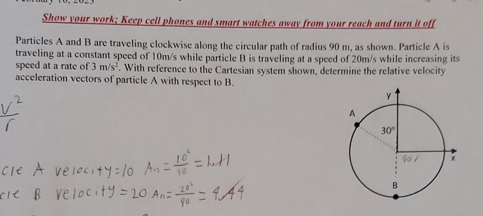 Solved Particles A and B are traveling clockwise along the | Chegg.com