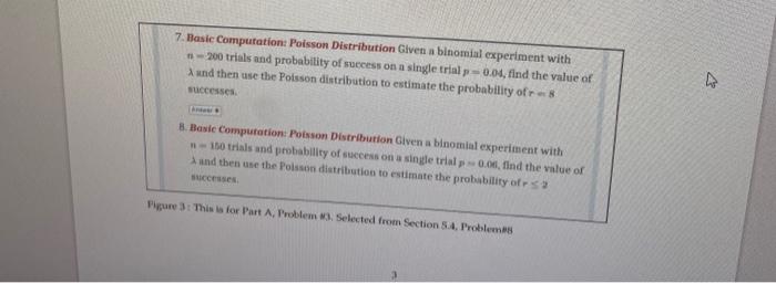 Solved 7 Basic Computation Poisson Distribution Given A